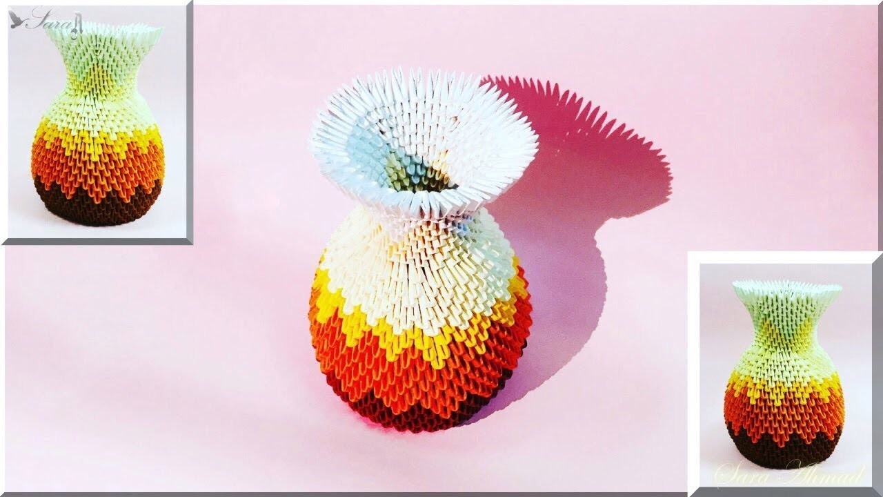 How To Make 3d Origami Vase 52