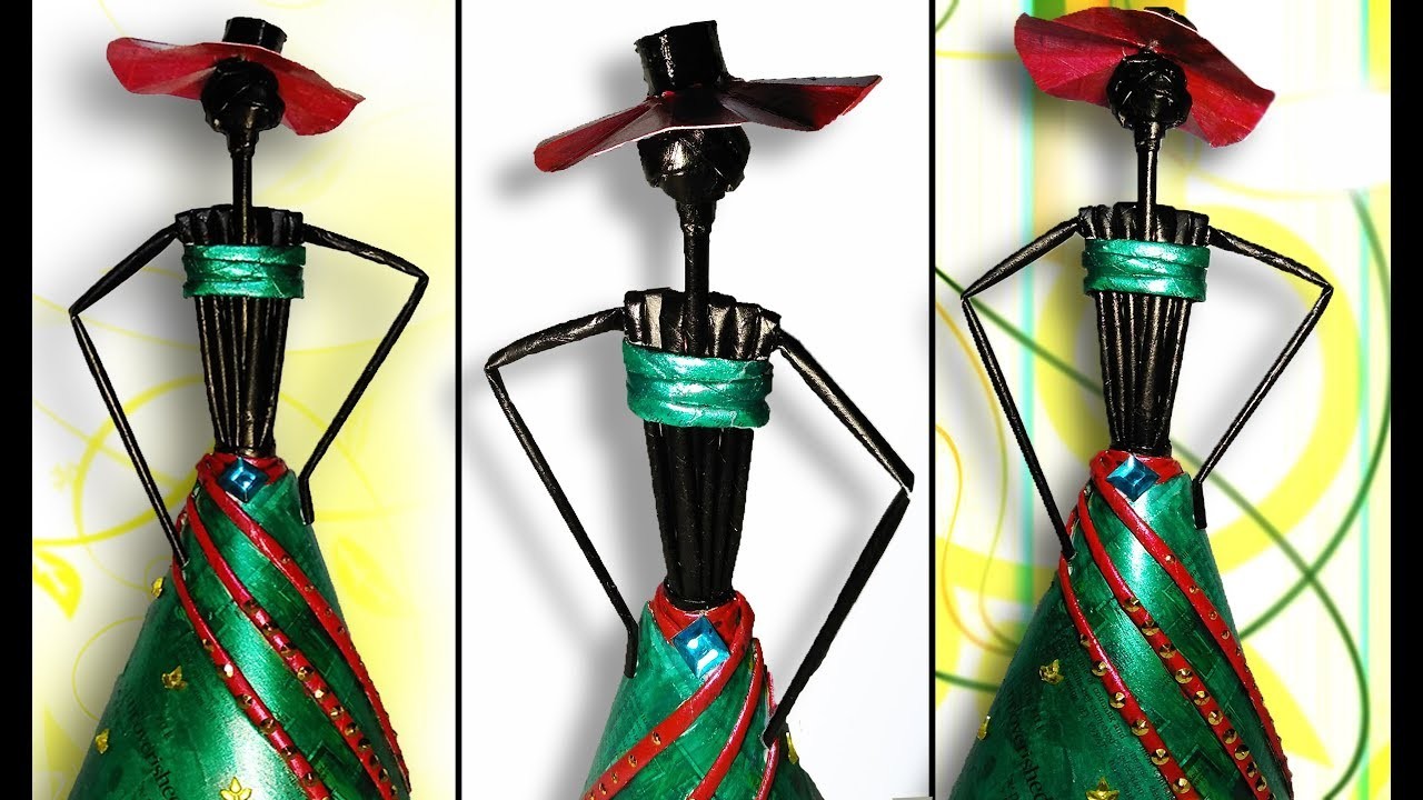 How To Make African Doll With HAT Out Of Waste Paper Traditional Tribal Girl Doll With Newpaper how-to-make-african-doll-with-hat-out-of-waste-paper-traditional-tribal-girl-doll-with-newpaper
