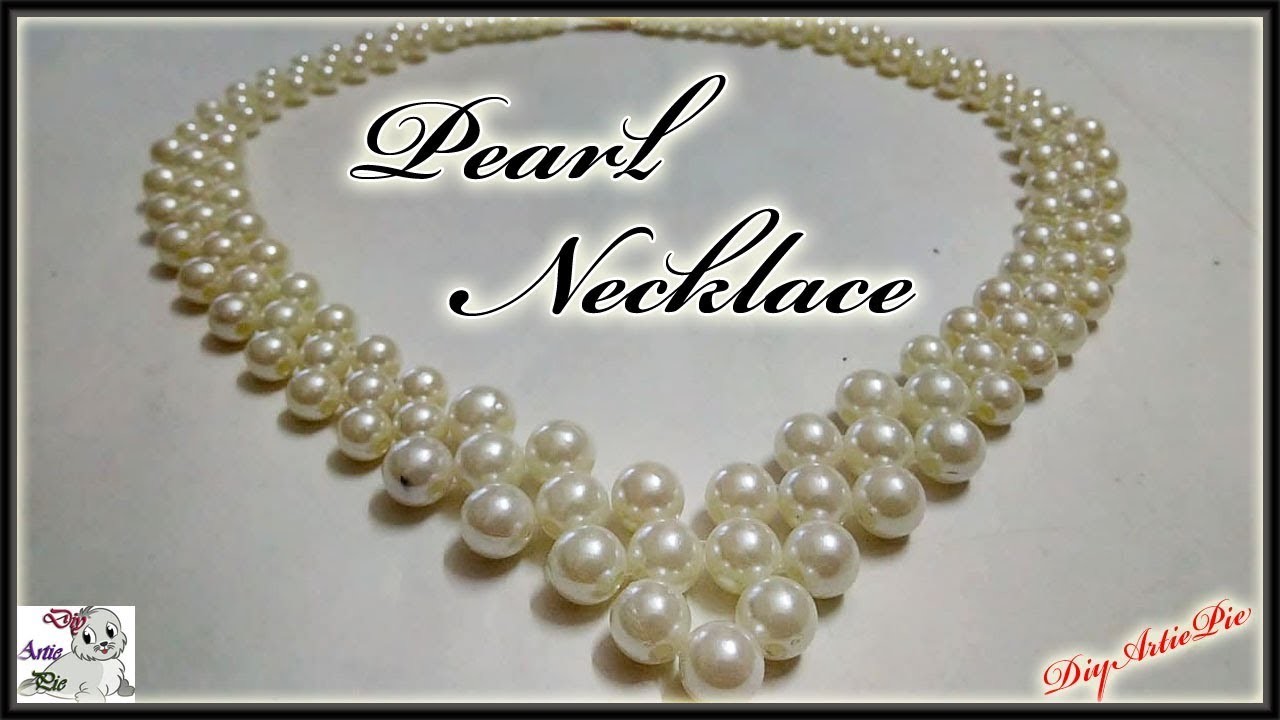 135 How To Make Pearl Beaded Necklace Diy Jewellery Making