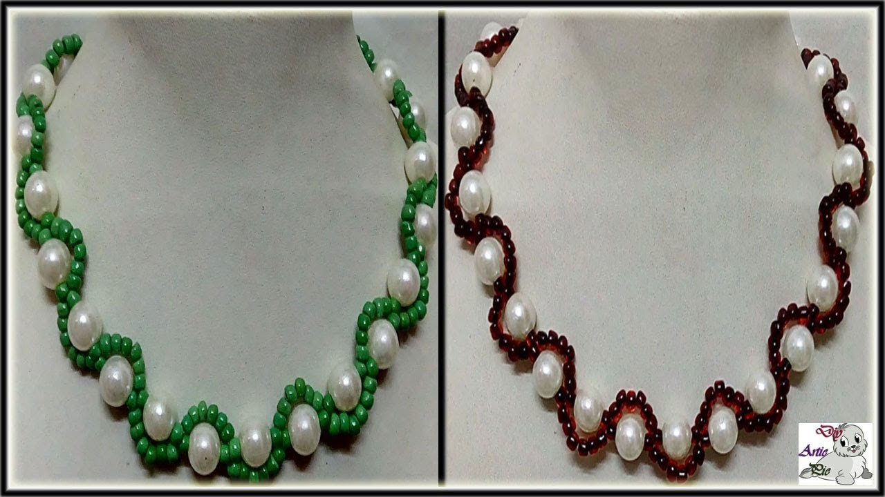 144 How To Make Pearl Beaded Necklace Diy Jewellery Making