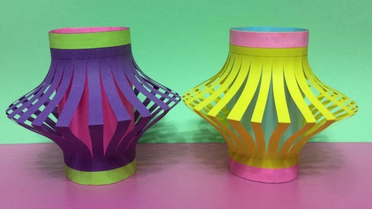 How To Make Paper Lantern Making Fancy Paper Lantern Step By Step DIY 