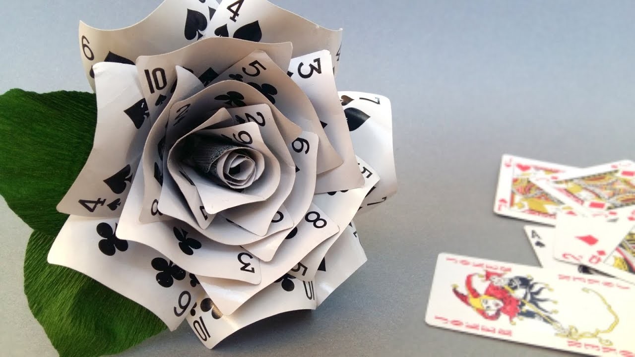 DIY Rose Made Of Playing Cards