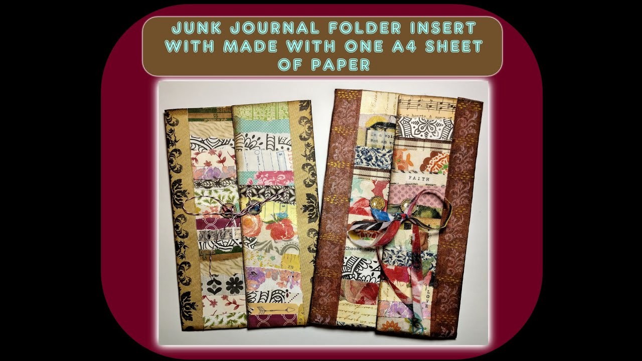 How To Make A Journal Folder Insert With One Sheet Of Paper