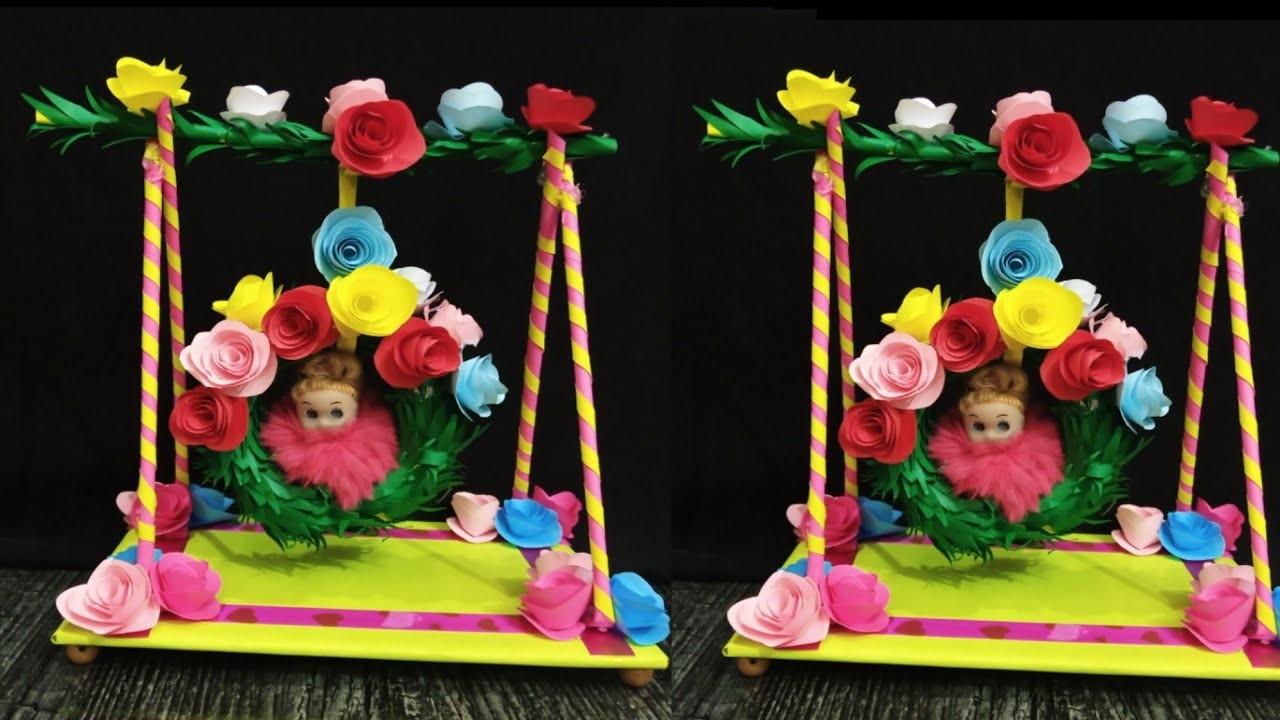 how-to-make-paper-swing-diy-miniature-swing-making-ideas-ujalacraftideas