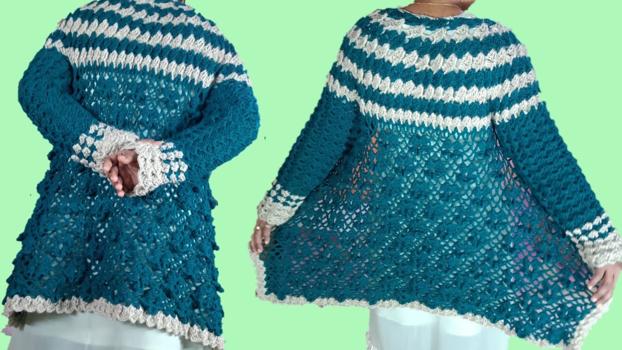 How To Crochet Cardigan crochet Cardigan Step By Step two Colour how-to-crochet-cardigan-crochet-cardigan-step-by-step-two-colour