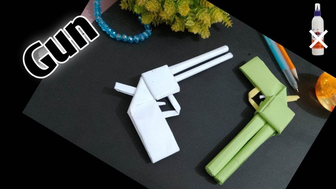 How To Make Paper Toy Gun Easy, Paper Craft Gun Making Ideas, Handmade ...